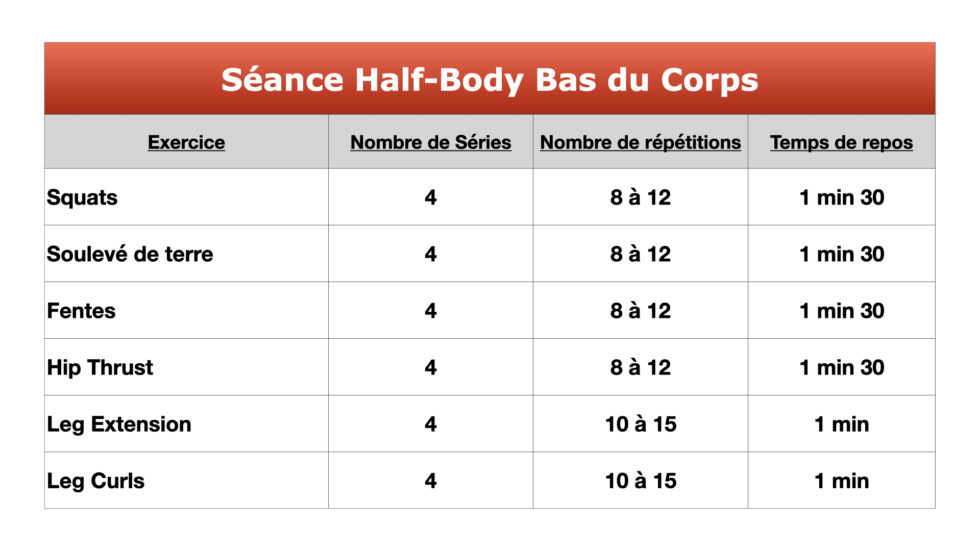 Séance Musculation #8 - Half-Body Bas du Corps