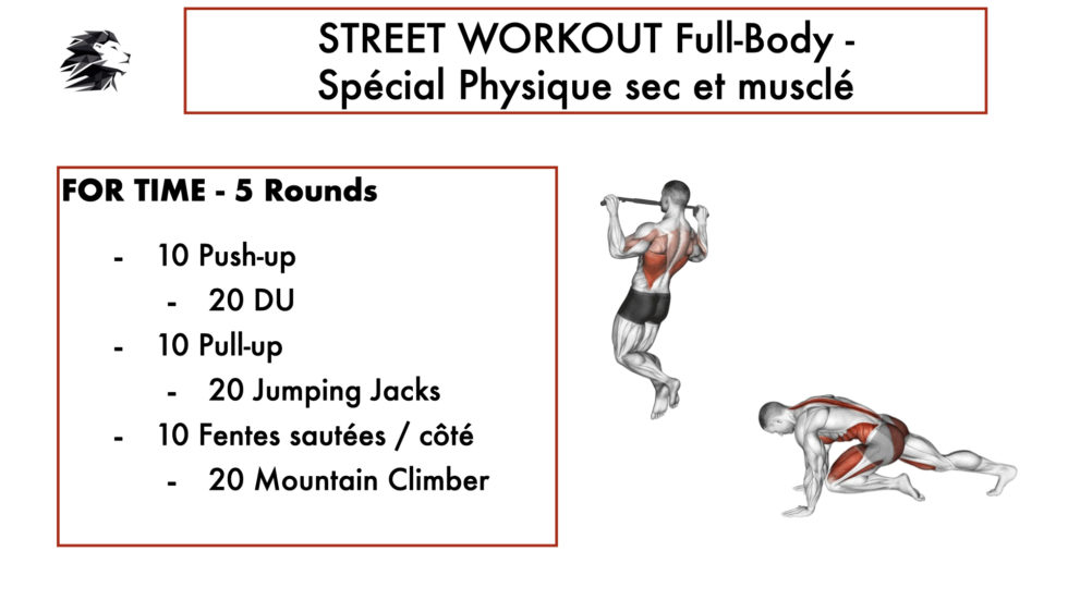 Programme Street Workout spécial physique sec et musclé